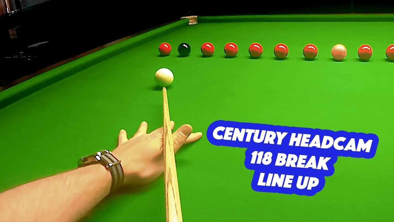 Snooker century break line up head cam 118 - YouTube