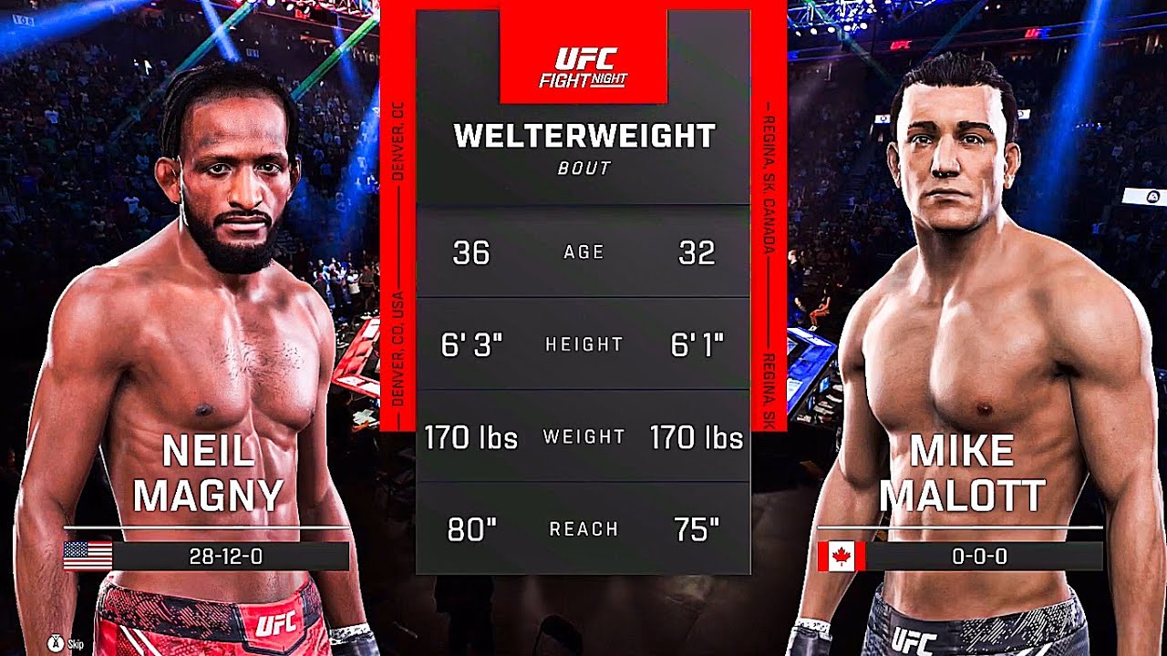 Neil Magny vs Mike Malott FULL FIGHT - UFC 5 AI Simulation - YouTube