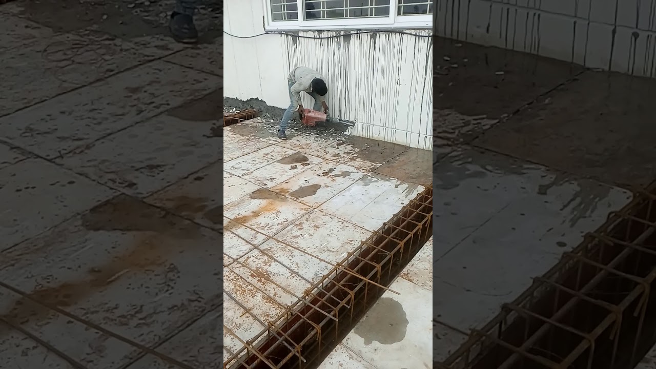 Chipping of plaster for Rebar or slab steel - YouTube