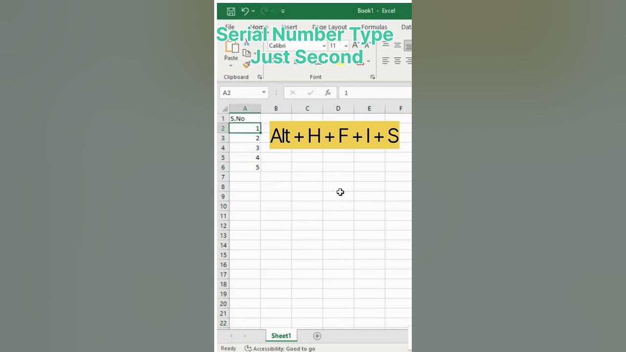 Serial Number in excel shortcut || Automatic serial Number in Excel #excelserialnumber #excel ...