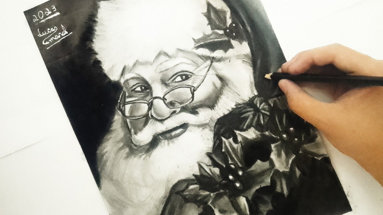 Desenhando o Papai Noel Realista / Santa Claus Realistic Drawing ...