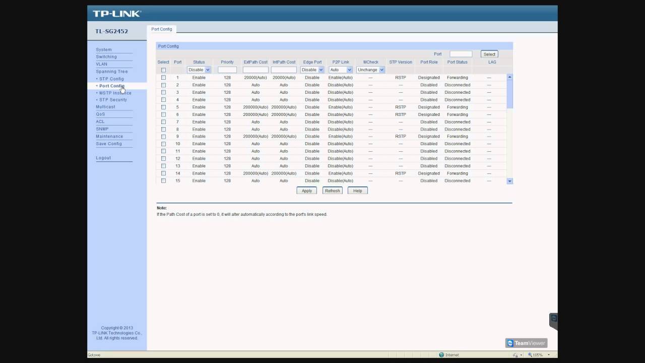 Switch TP-LINK TL-SG2452 Smart Web interface - YouTube