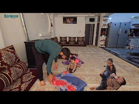 The children's first day of life in Tayyaba's new home.