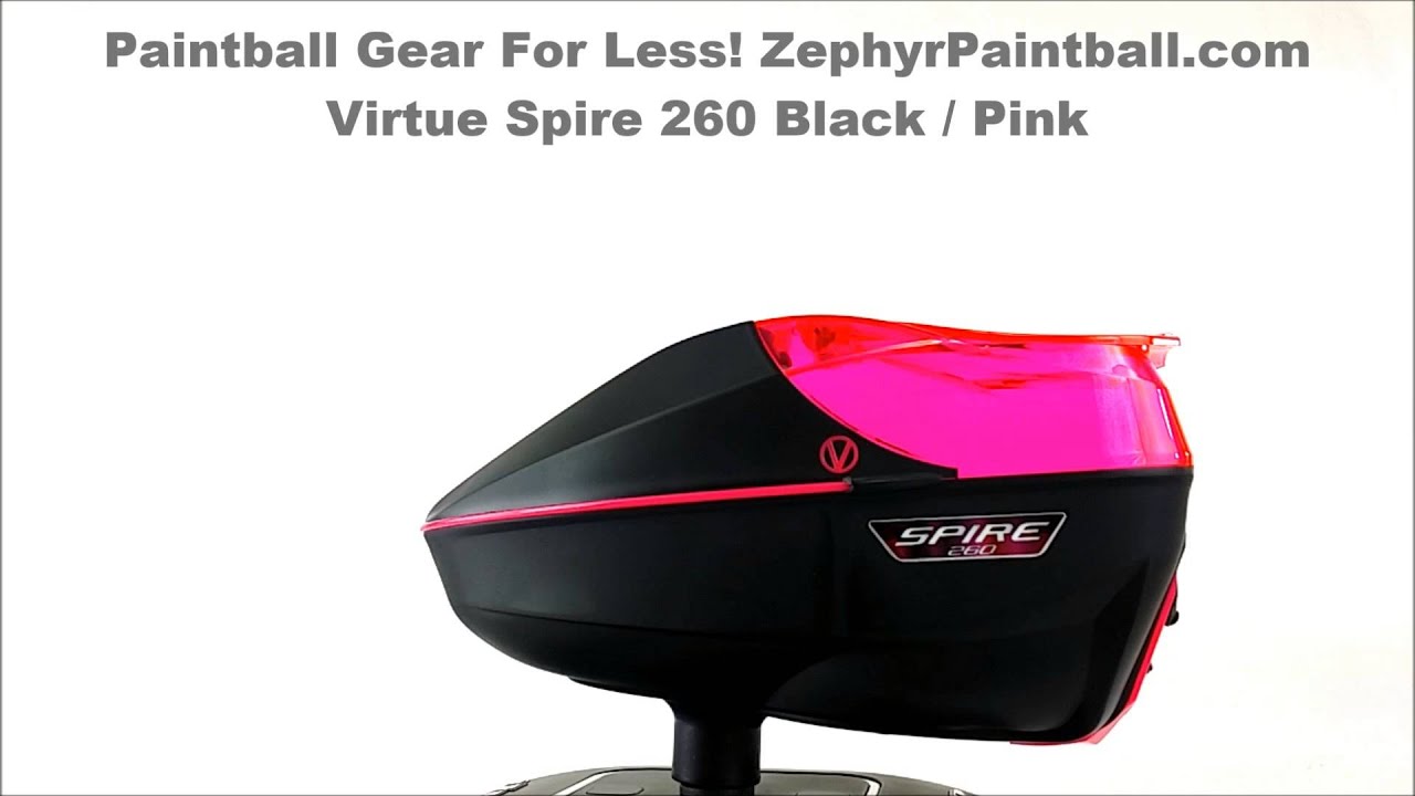 Virtue Spire 260 Paintball Loader Black Pink ZephyrPaintball.com 360 ...