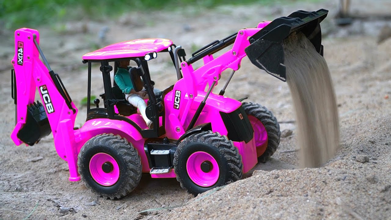 PINK JCB BACKHOE 4CX MINI | JCB TRACTOR EXCAVATOR LOADER | JCB DIGGER ...