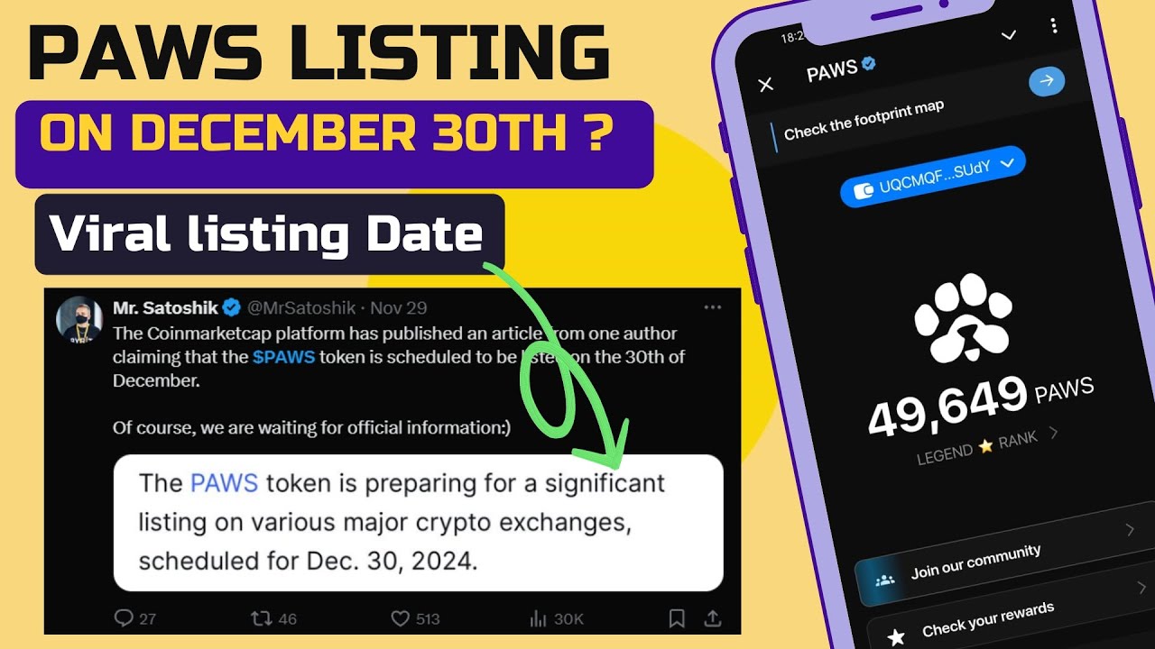 Paws Listing Date 30 December? | Paws the next biggest Airdrop? | paws ...