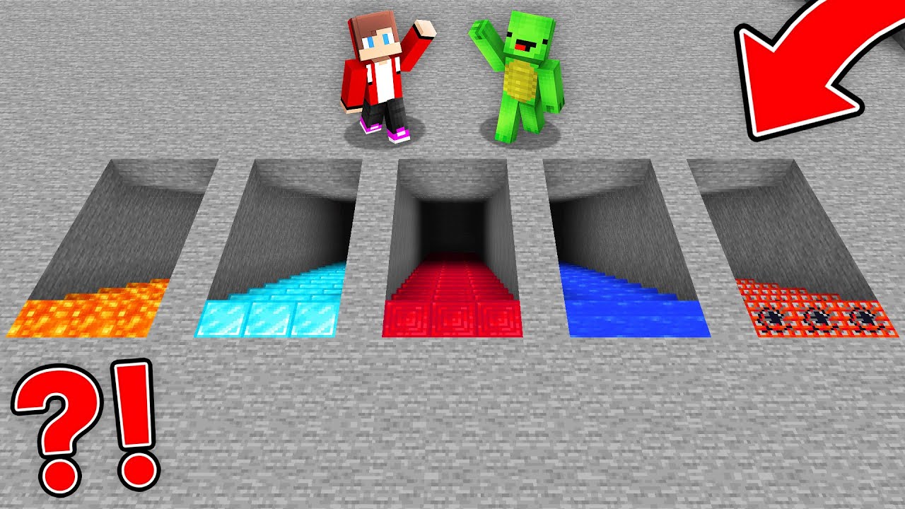 JJ And Mikey Found A NEW STAIRS LAVA, DIAMOND, PORTAL,WATER, TNT in Minecraft Maizen - YouTube