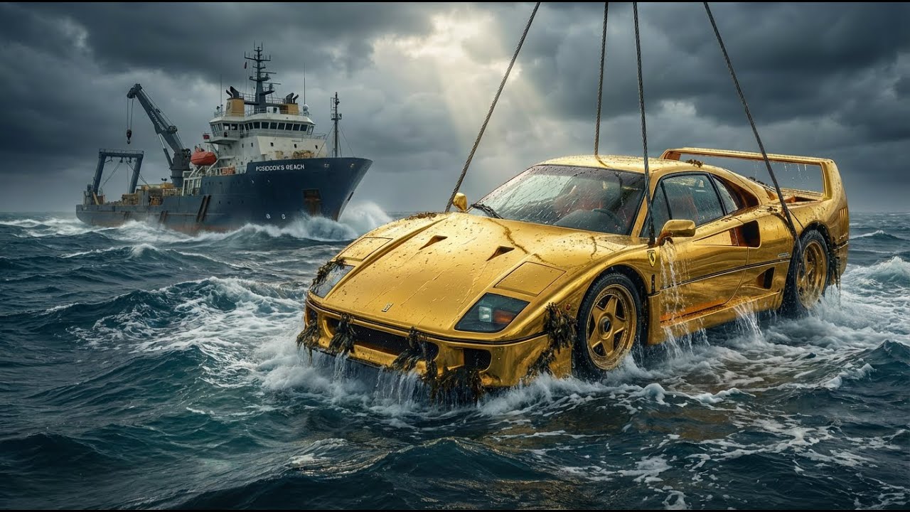 Pulling a $15,000,000 Gold Ferrari From 423ft Below The Atlantic! - YouTube
