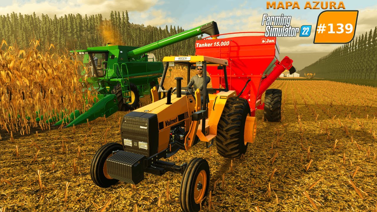 Colhendo com Duas Maquinas | MAPA AZURA | Farming Simulator 22 | EP ...