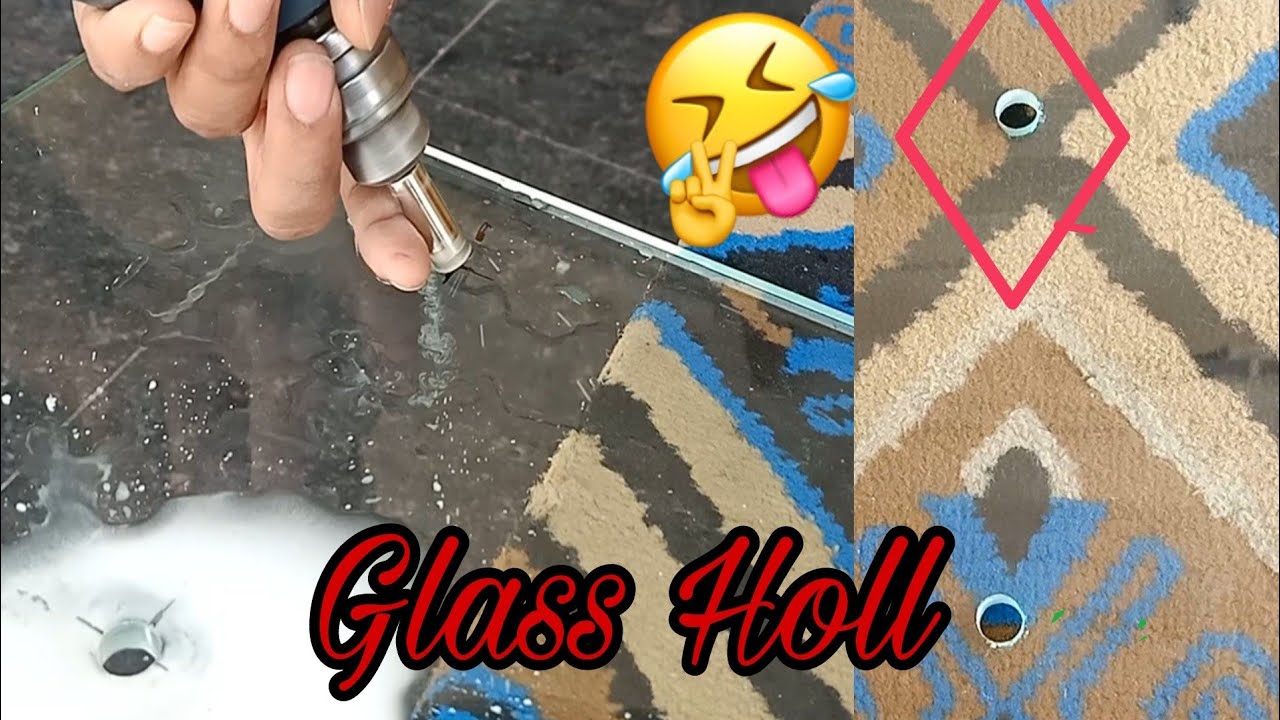 How to make a Holl on 8mm glass //Holes in glass //How to glass Holl ...