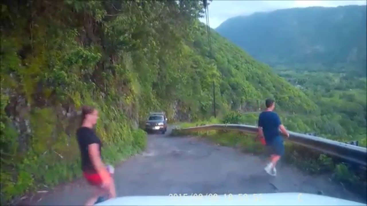Waipio Valley Rd Large hill descent in Hawaii - YouTube