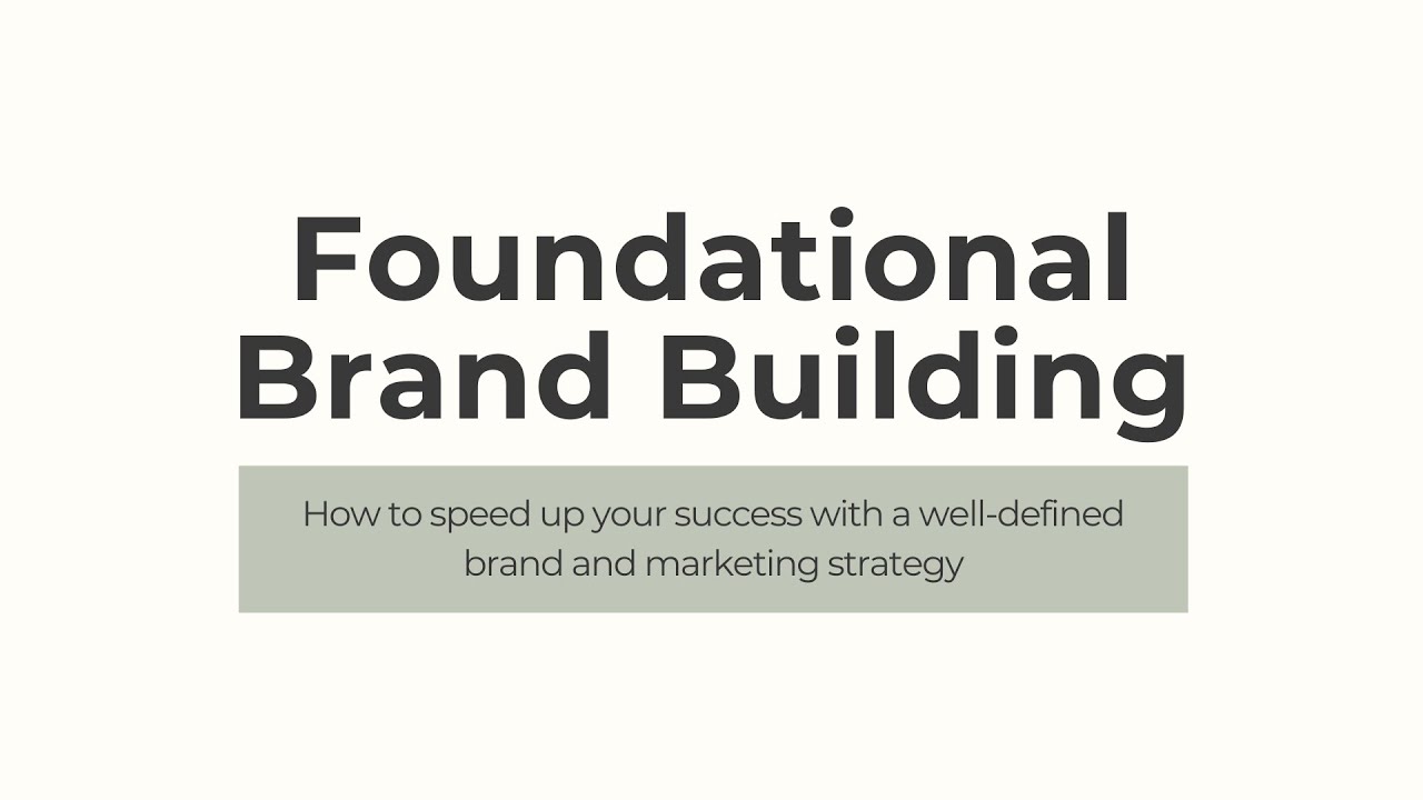 Foundation Brand Building Workshop with Kristy Black - YouTube