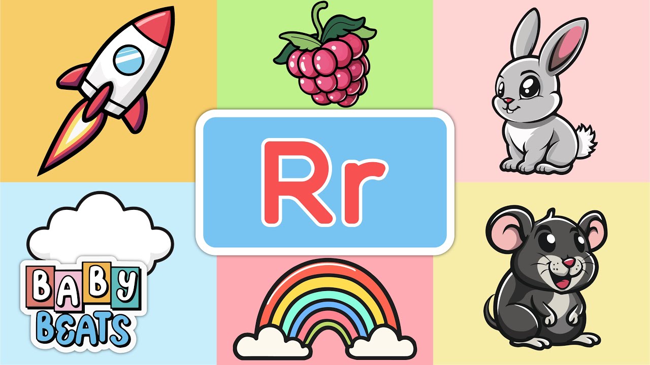 Nursery learning words for Alphabet R | ABC Flashcards for kids | Rr ...
