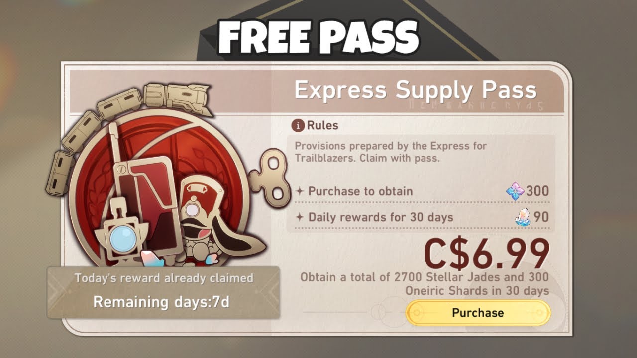 How to win a Express Supply Pass in Honkai Star Rail for free - YouTube