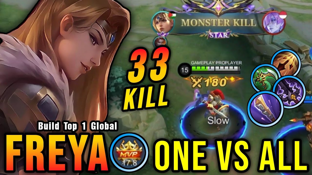 ONE VS ALL!! 33 Kills Powerful Offlane Freya MVP 17.8 Points!! - Build ...