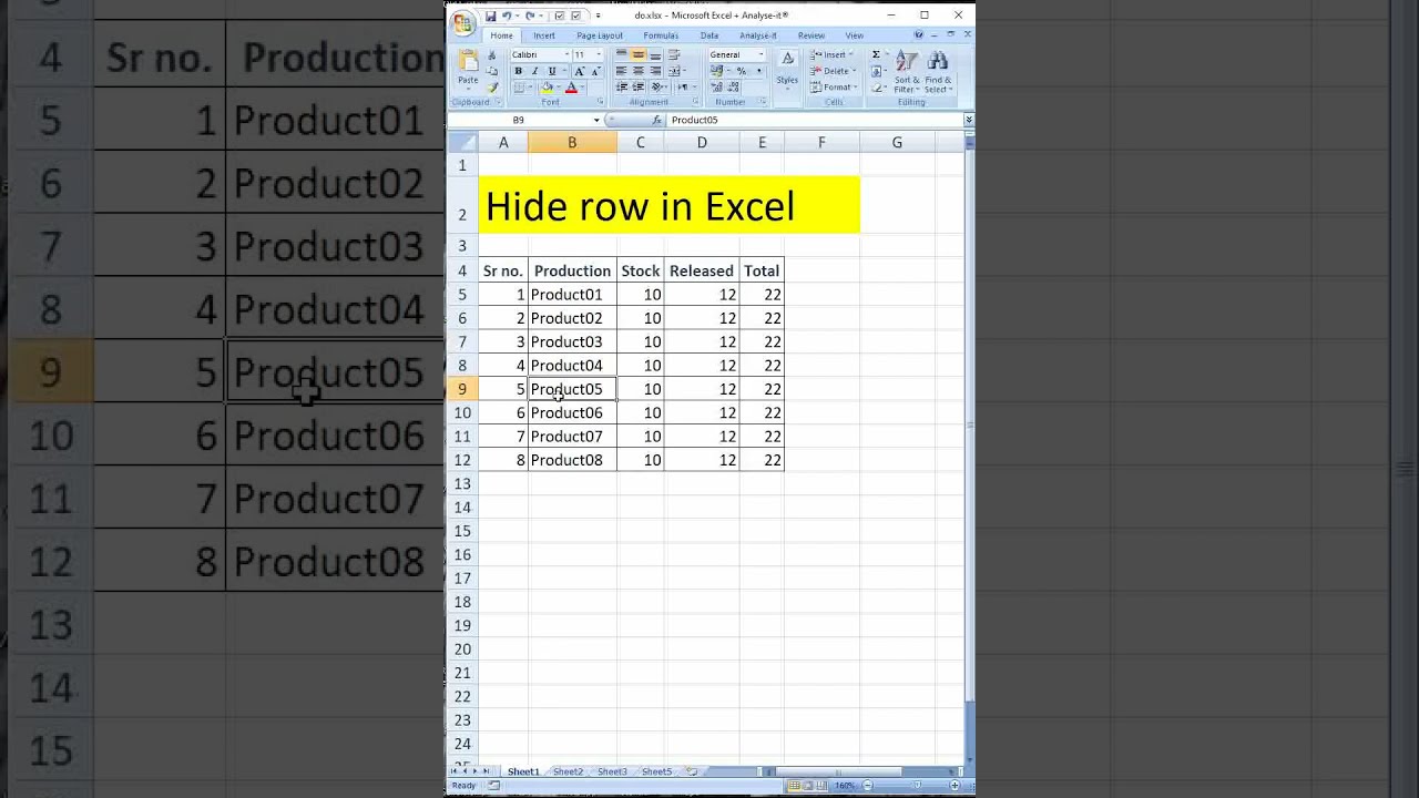 Hide Row In Excel excelshortcutkey YouTube Hide Row In Excel excelshortcutkey YouTube