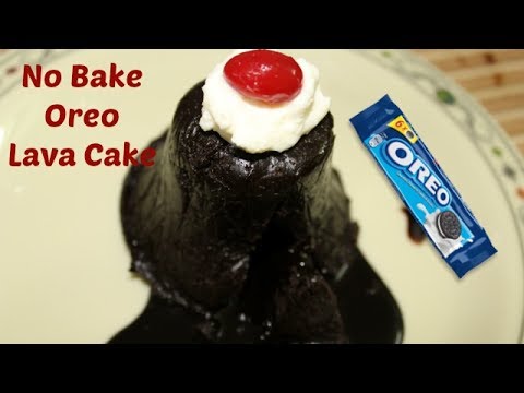 No Bake Oreo Lava Cake|Chocolate Lava Cake|लावा केक|Eggless Oreo Recipe ...