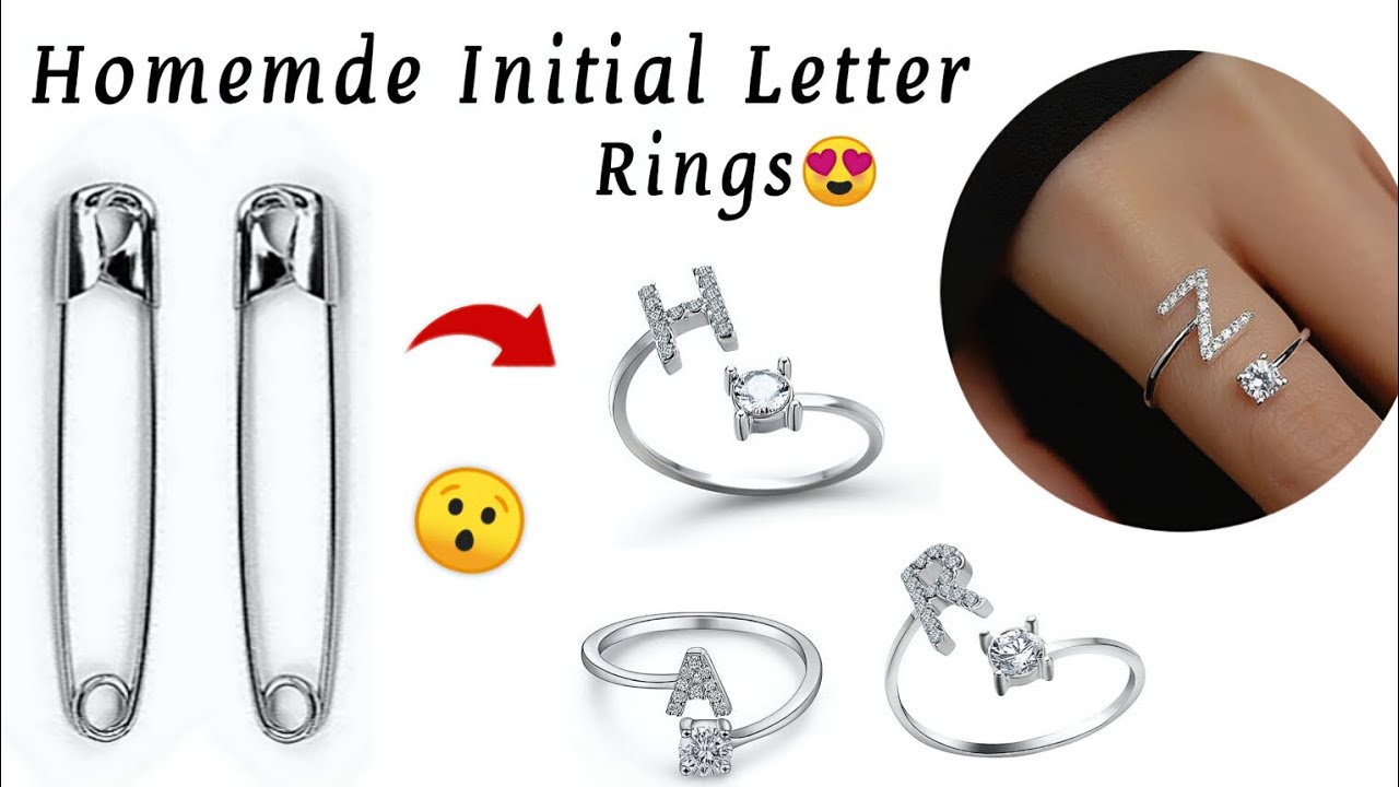 DIY / Homemade Initial Letter Rings 😍🥰 / how to make rings at home ...