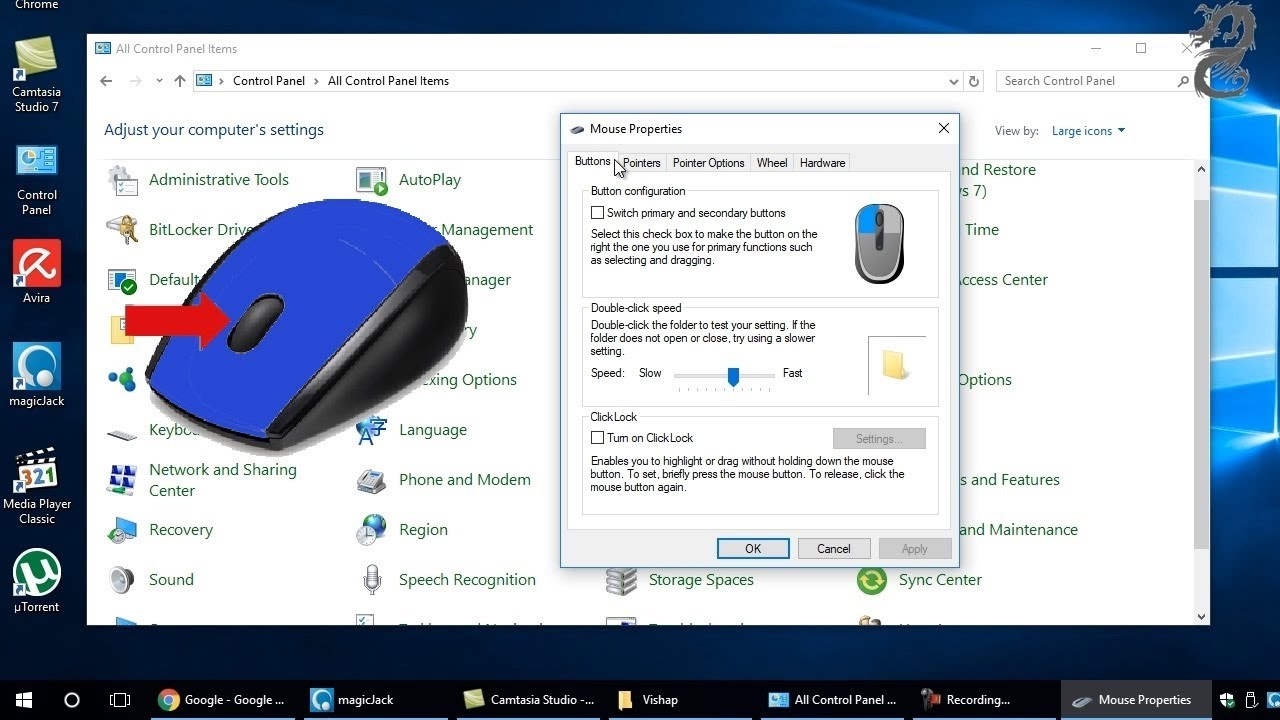 How to Turn On Mouse Click Lock in Windows 10 - YouTube