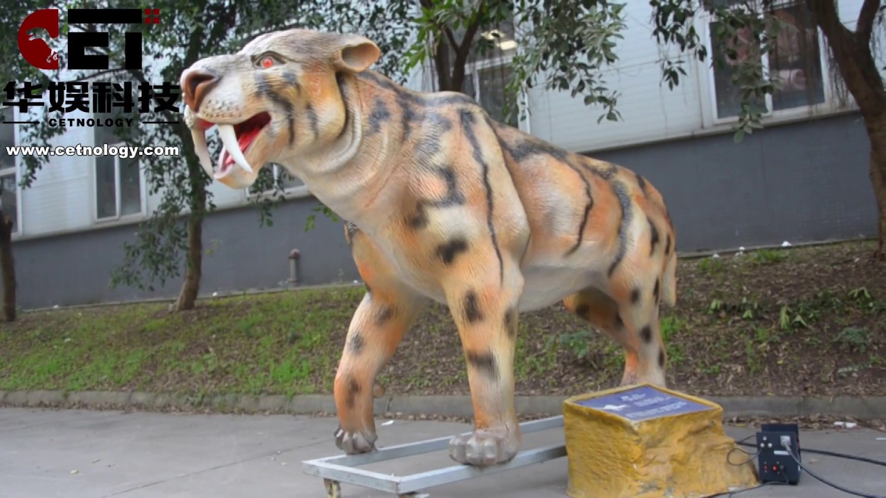 High Simulation Animal Model Robotic Tiger Saber-toothed tiger - YouTube