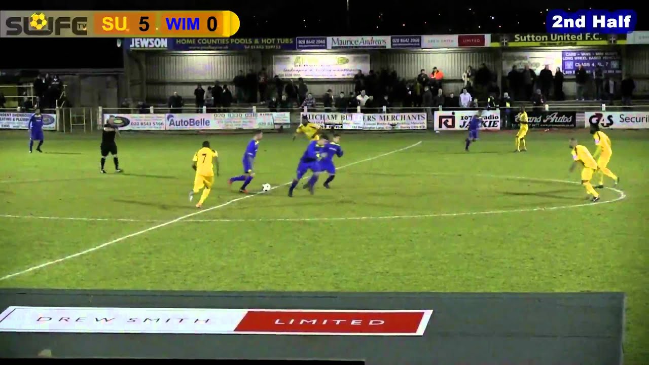 Sutton United v AFC Wimbledon - Surrey Senior Cup Semi Final Highlights ...