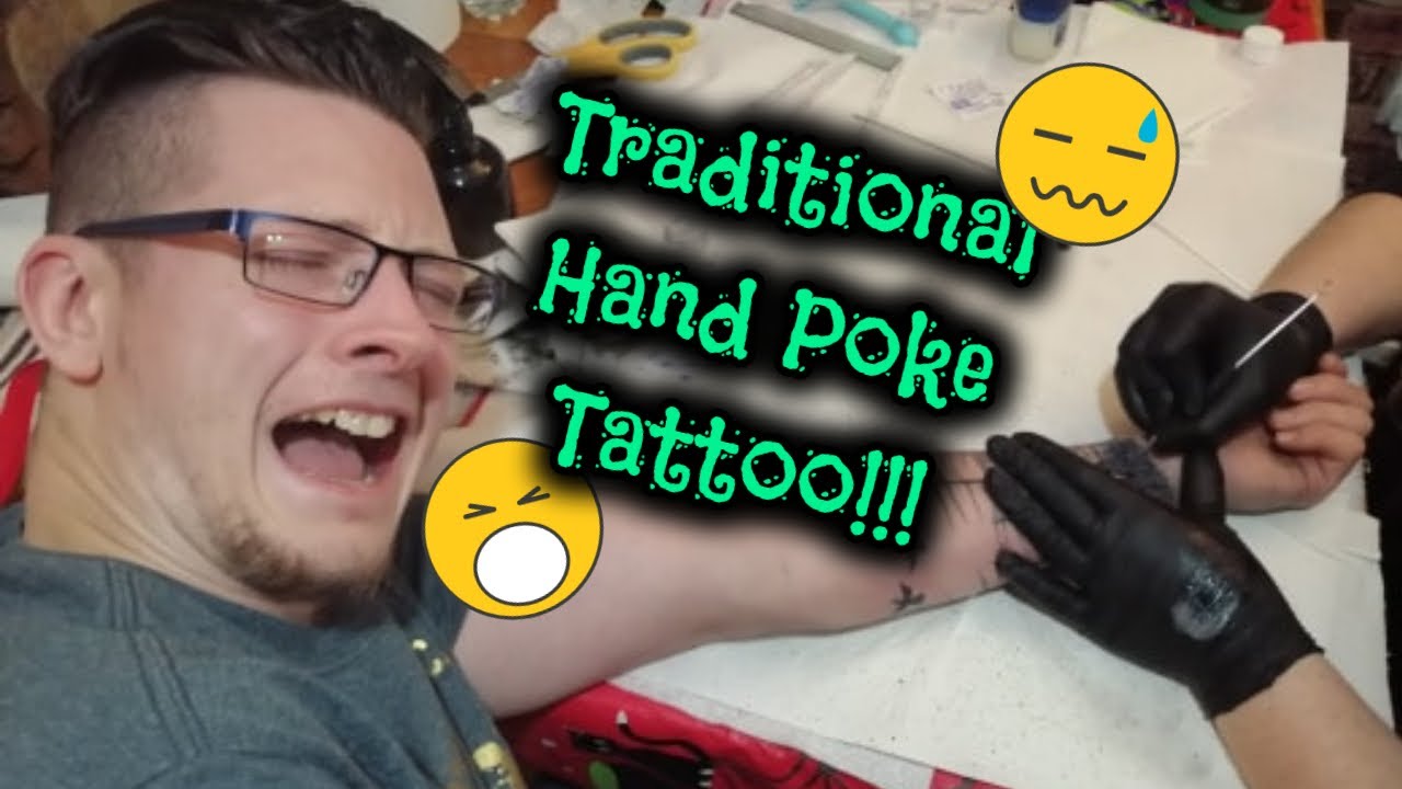Traditional Hand Poke Tattoo - YouTube