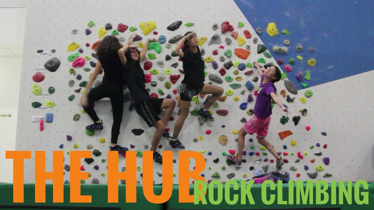 Rock climbing at The Hub! - YouTube
