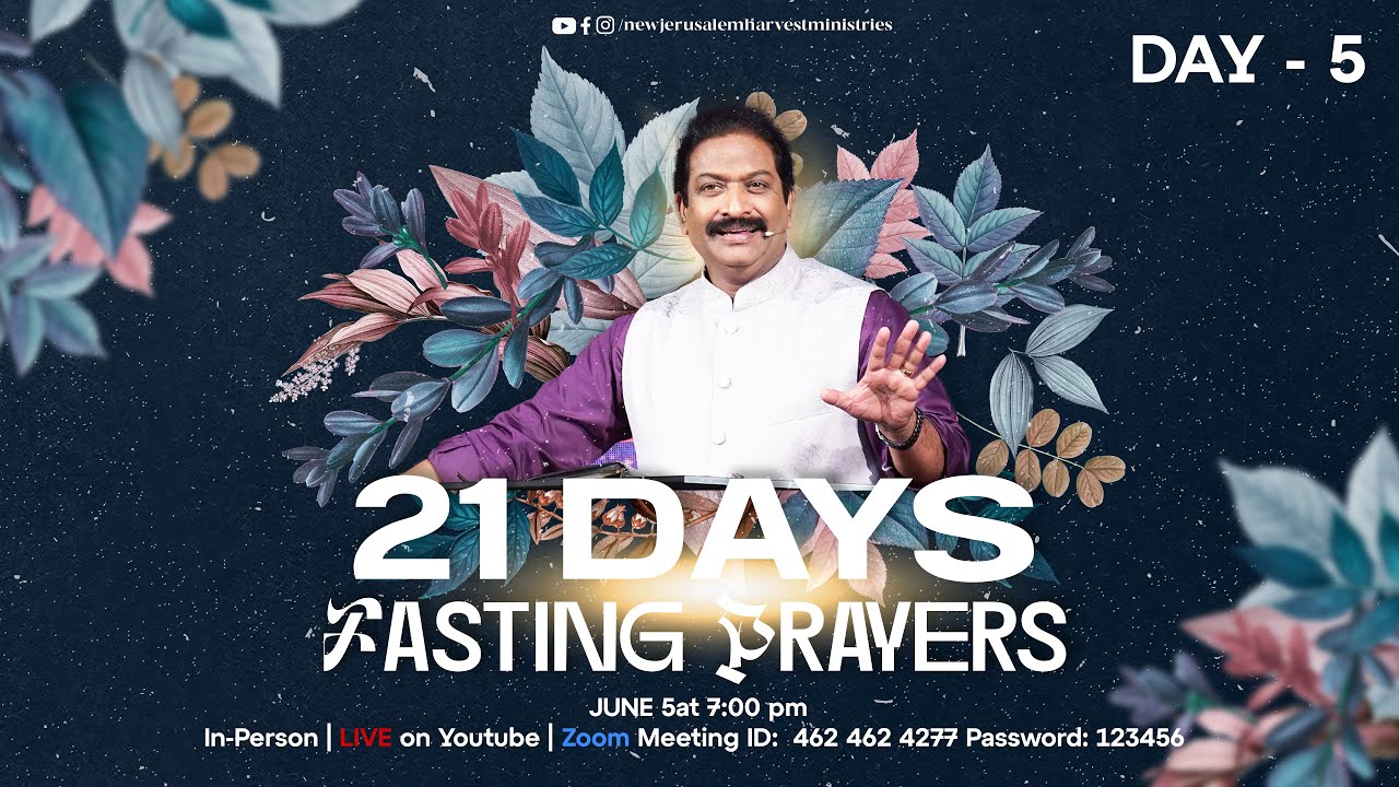21 Days Fasting Prayers | Day 5 | Bishop Dr. V. Rangaraju | NJC ...