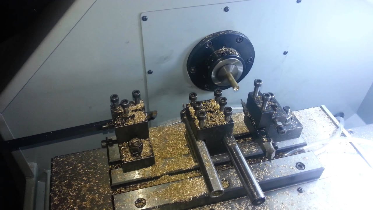 Small CNC Lathe with BArfeeder - YouTube