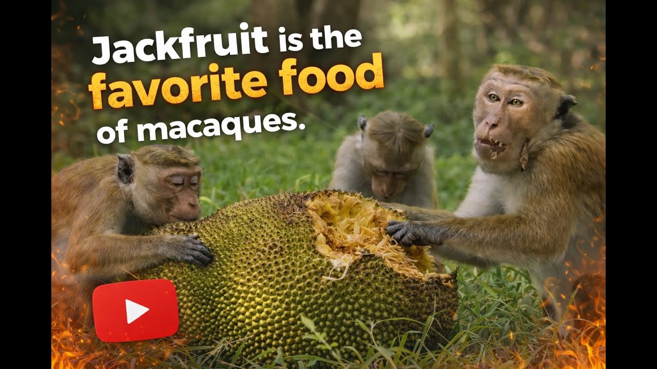 Jackfruit is the favorite food of Macaques. - YouTube