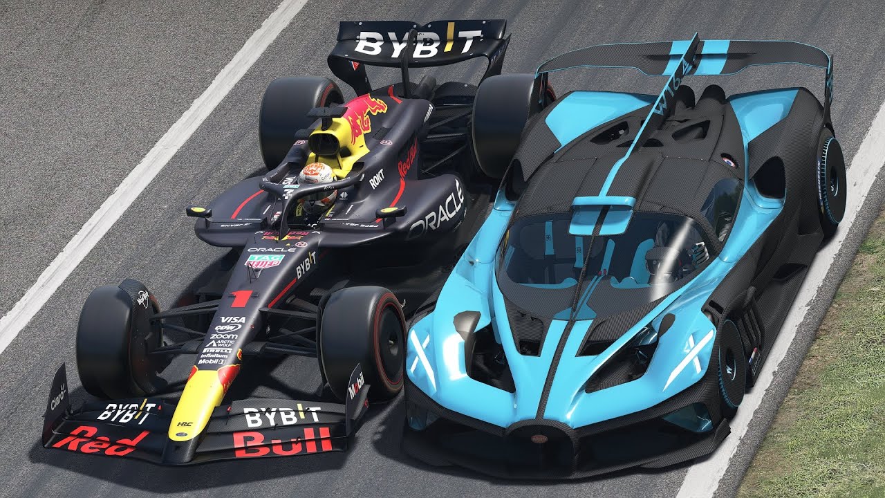 Red Bull F1 2024 vs Bugatti Bolide at Monza - YouTube