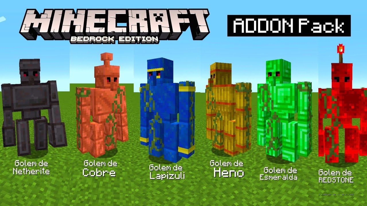 NUEVOS GOLEM MOD MINECRAFT PE 1.21 BEDROCK - MORE GOLEM ADDON MINECRAFT ...