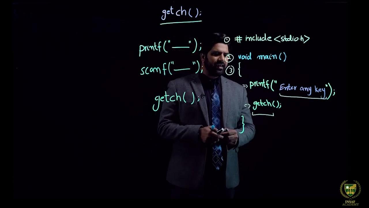 Getch() | 10TH COMPUTER SCIENCE | CHP 02 | LECTURE NO 2.5 - YouTube