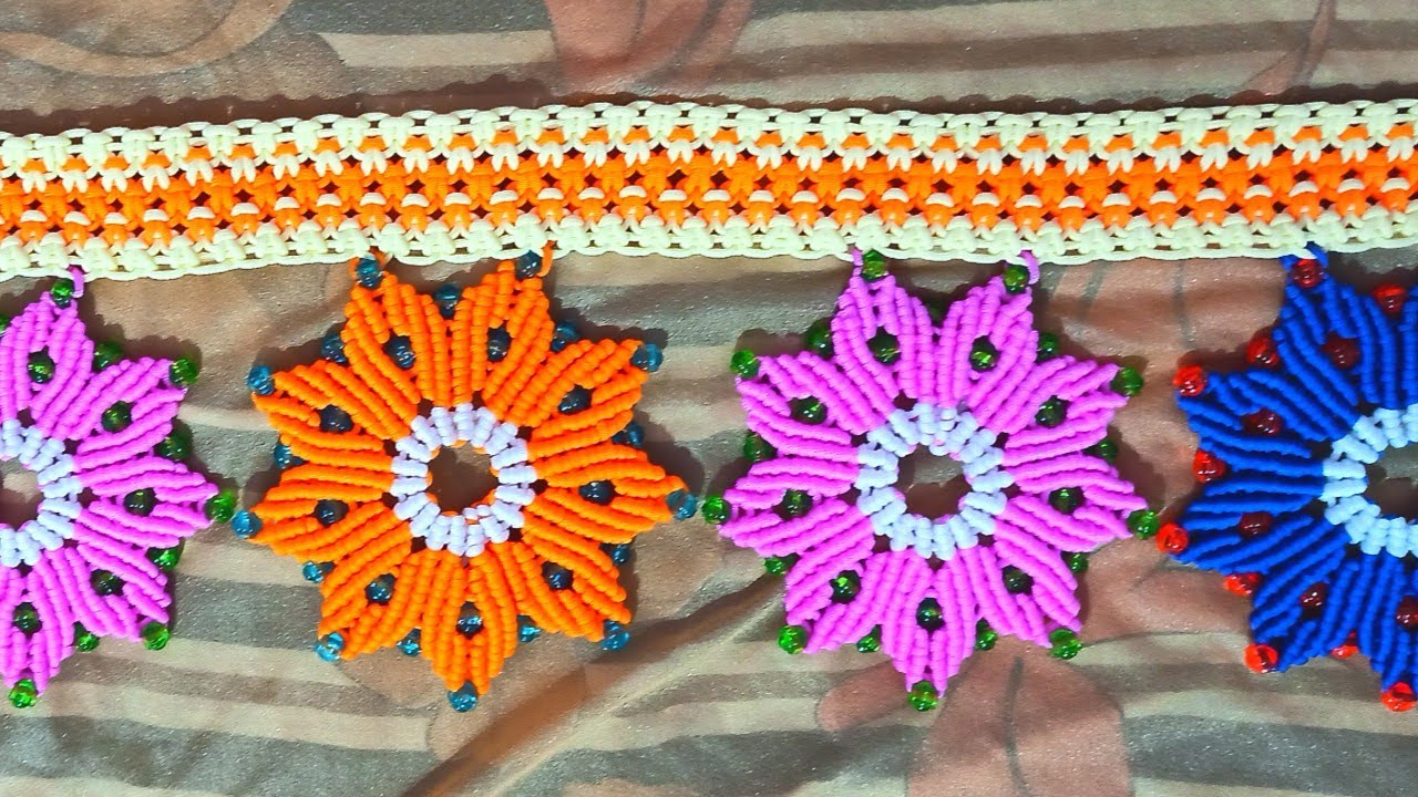 Macrame Flower Shape Toran | Macrame Toran - YouTube