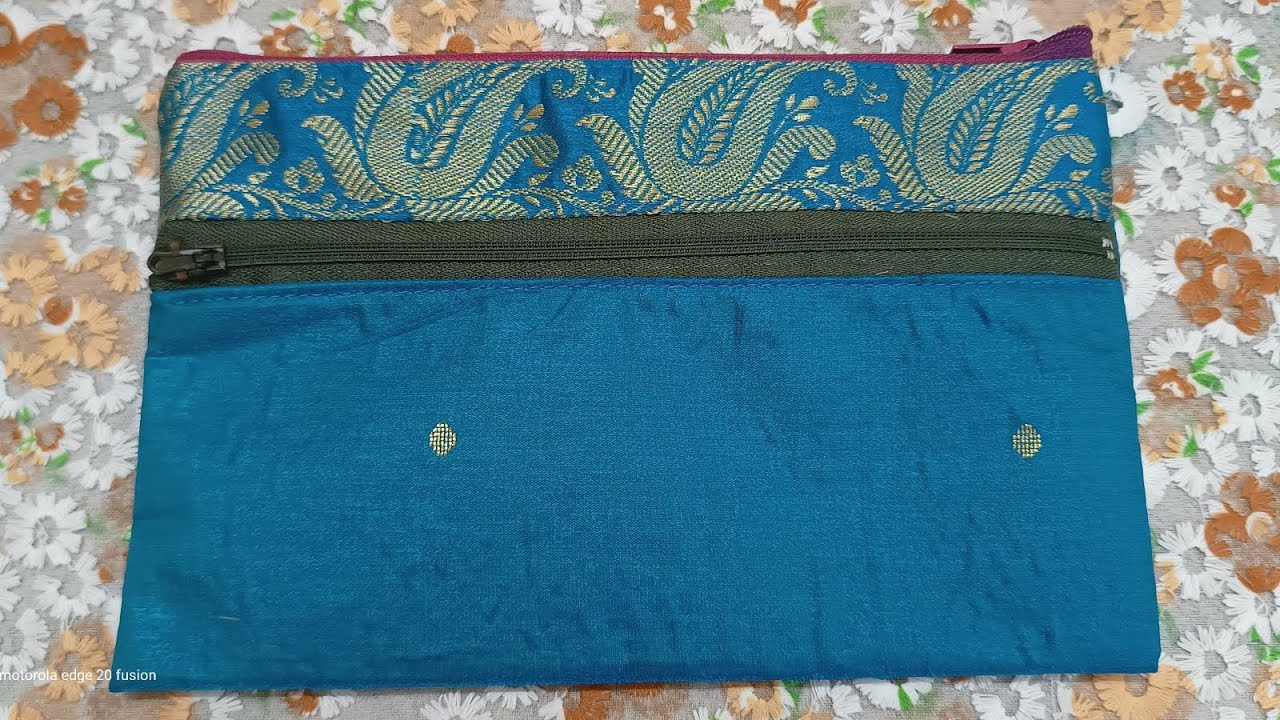 Ladies Hand Purse with 2 zip || Ladies Purse Cutting and Stitching ...