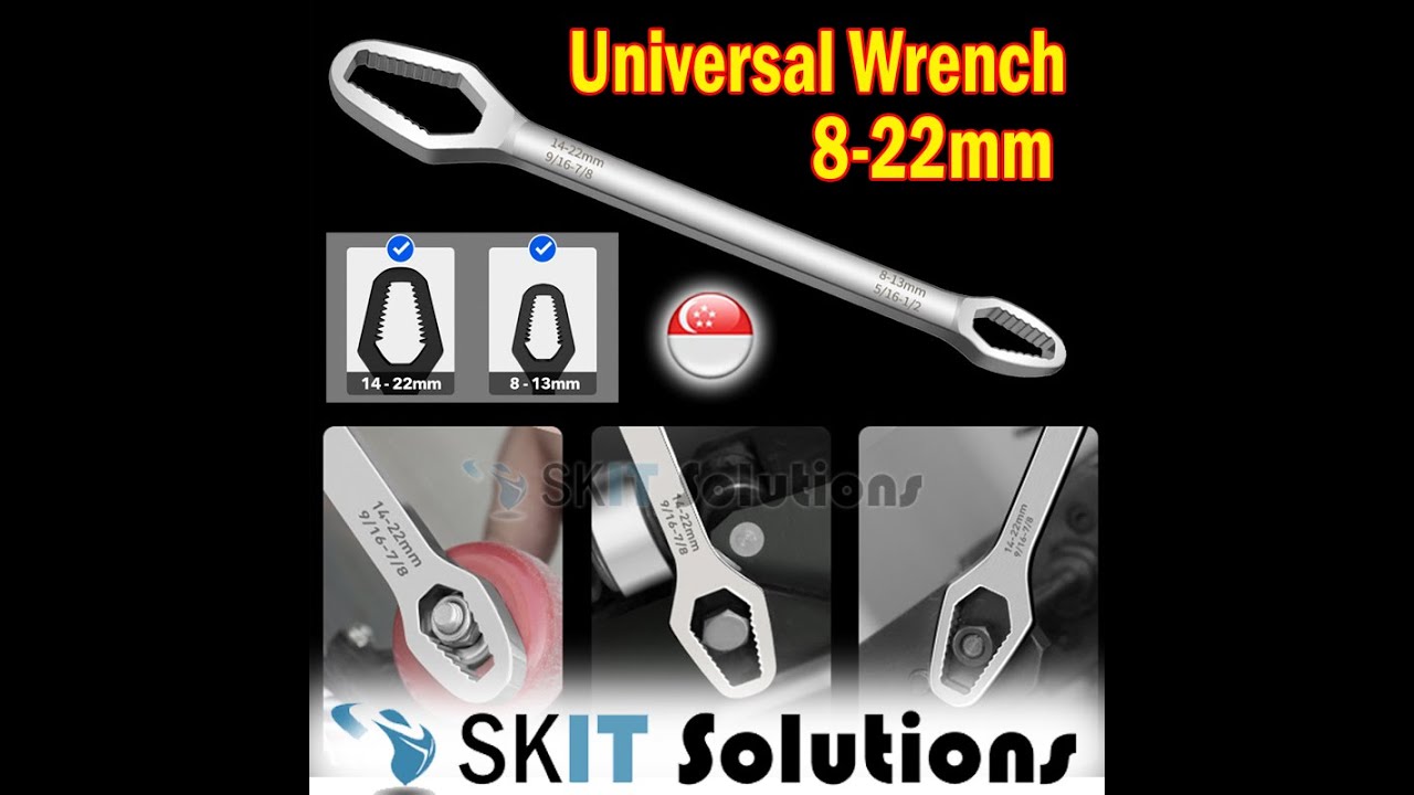 【SKIT Solutions】Universal Wrench 8-22mm Double-Head Adjustable Torque ...