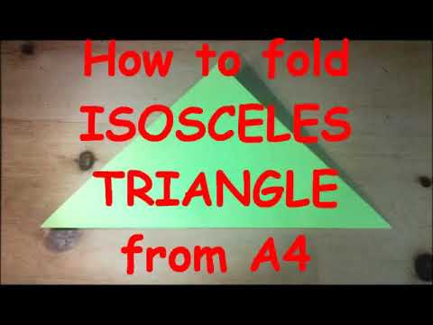 How to fold ISOSCELES TRIANGLE from A4 - YouTube