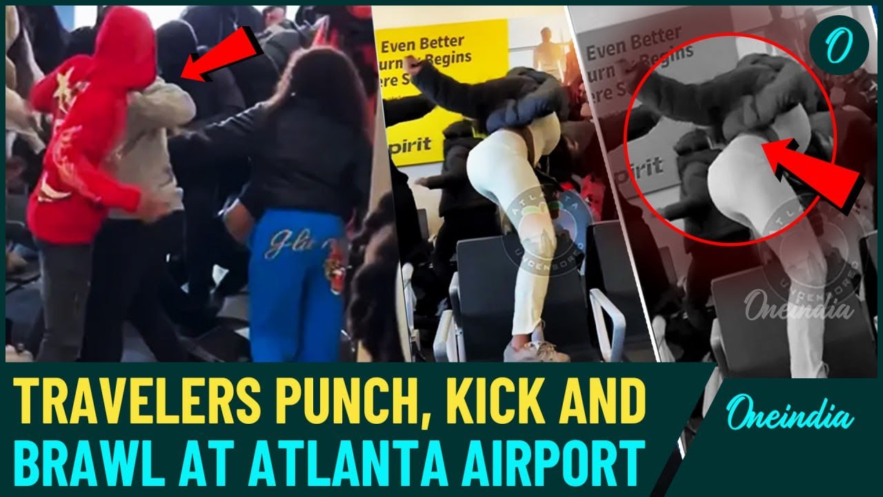 VIDEO: Atlanta Airport Insane Brawl Caught on Cam As Dozens of ...
