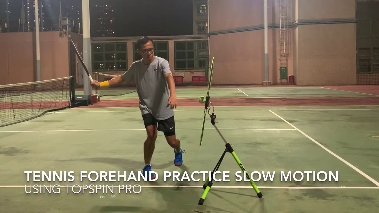 Tennis 7 revised - Forehand self practice using Topspin Pro - YouTube