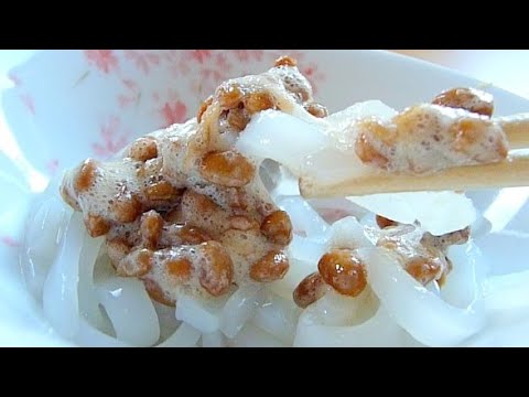 Eating Japanese food Sashimi/Natto "Ika natto" (ASMR) - YouTube