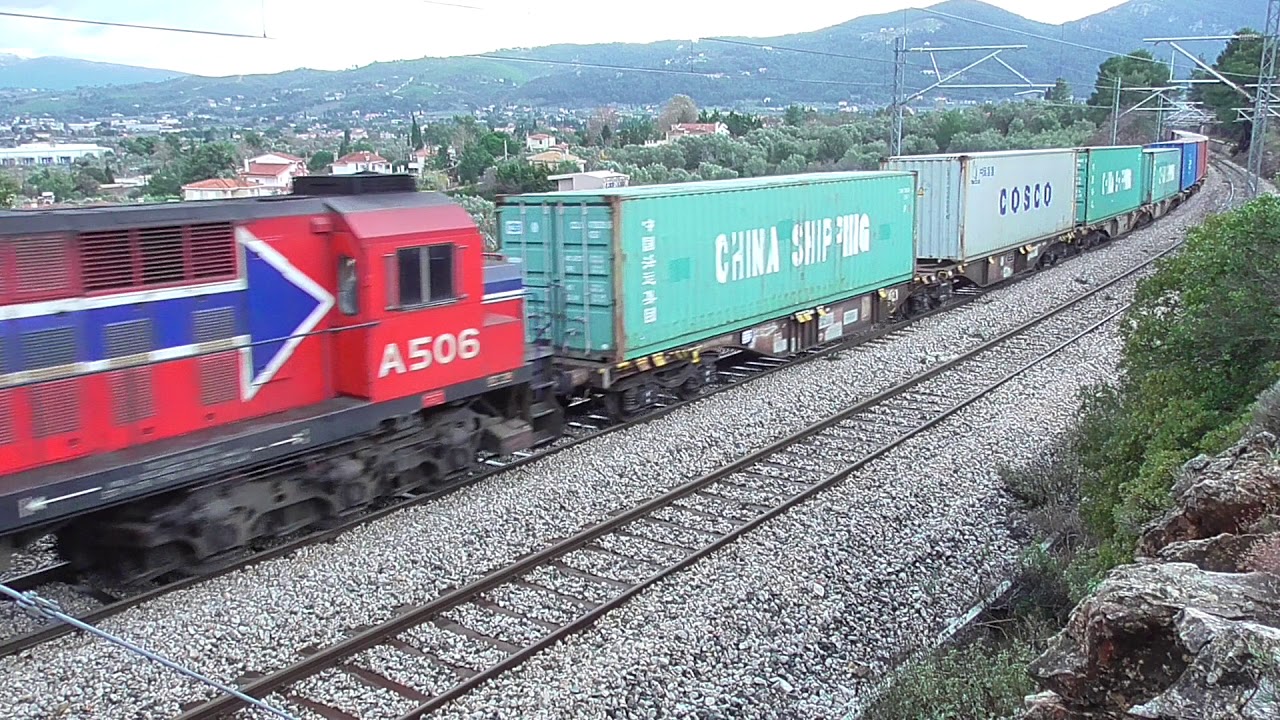 cosco train 80508 from thriasio to thessaloniki passes from afidnes 29 ...