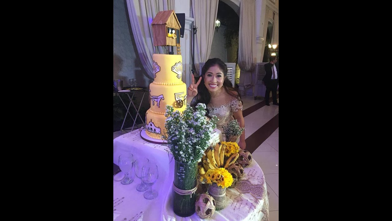 Ian & Rachel's Filipiniana themed wedding cake by Mau's Cupcake - YouTube