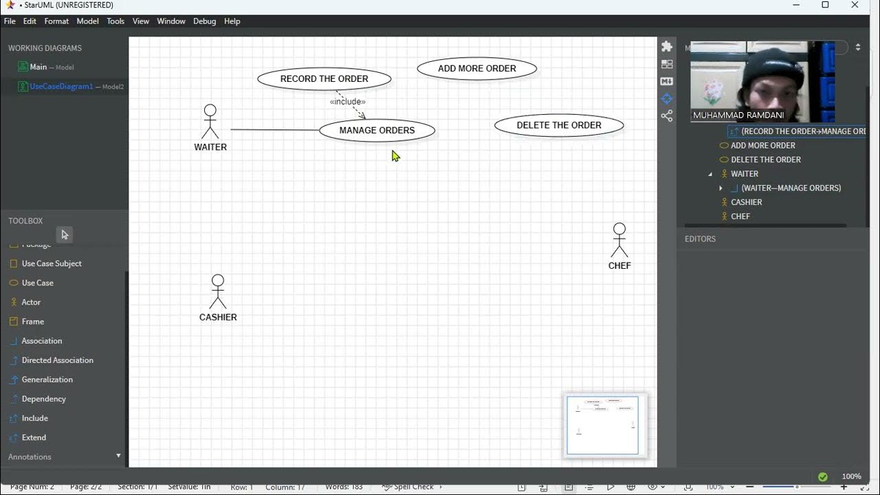 HOW TO MAKE A USE CASE DIAGRAM (RESTAURANT ORDER SYSTEM) WITH THE ...