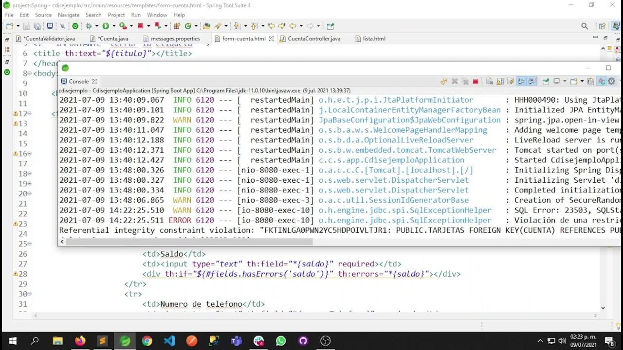 V3 Etapa 11 Validator personalizado, InitBinder, Delete cuenta con tarjetas MERGE - YouTube