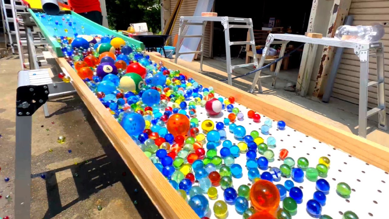 Water Marble Run ☆ PVC Pipe Tunnel Gun x Handmade Wooden Slider #7 ...