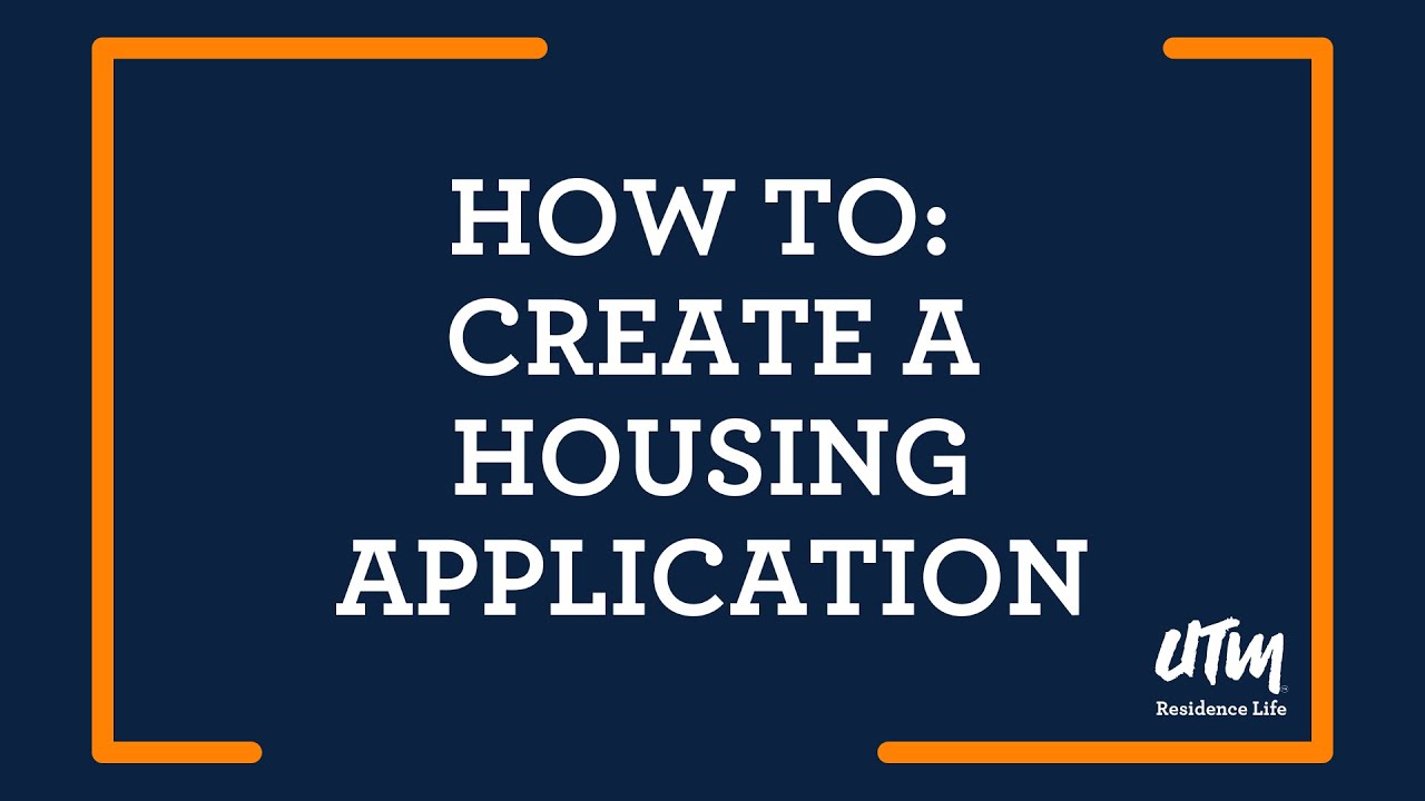 How To: Complete your Housing Application - YouTube