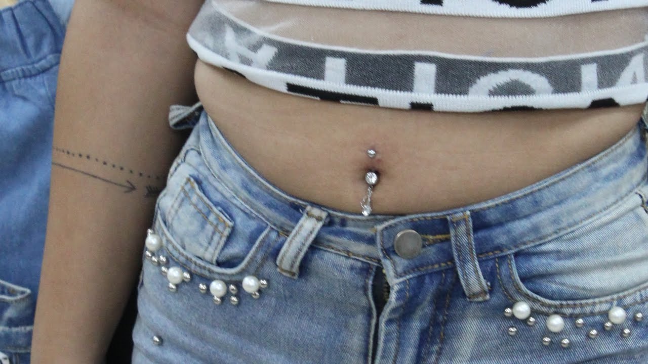 Belly piercing in #india - YouTube
