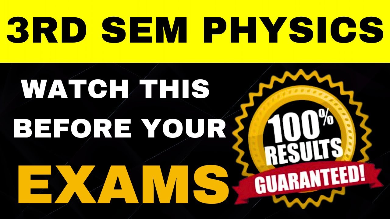 3RD SEM PHYSICS 1 DAY PREPARATION EASILY IN TELUGU | 3rdSem Physics ...