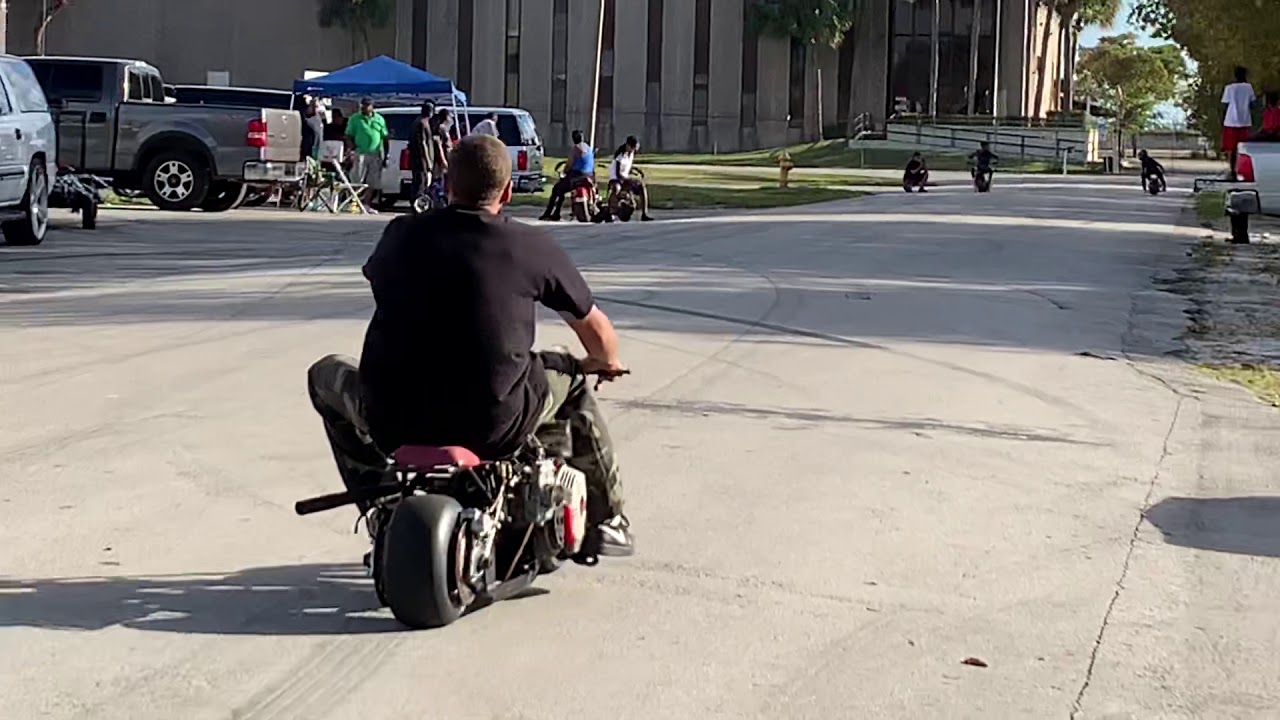 Mini Bike 1/4 mile Street runs Down South Florida - YouTube