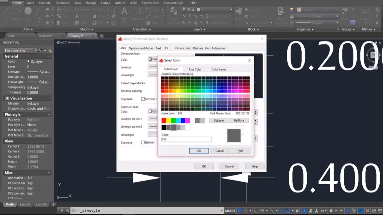 Setting up new dimensions style and text style in Autocad - YouTube